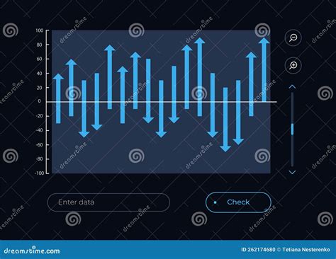 Dynamic Waterfall Chart Ui Element Template Stock Vector Illustration Of Science Analytics