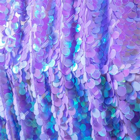 Iridescent Lavender Purple 18mm Round Sequin Fabric Oneyard