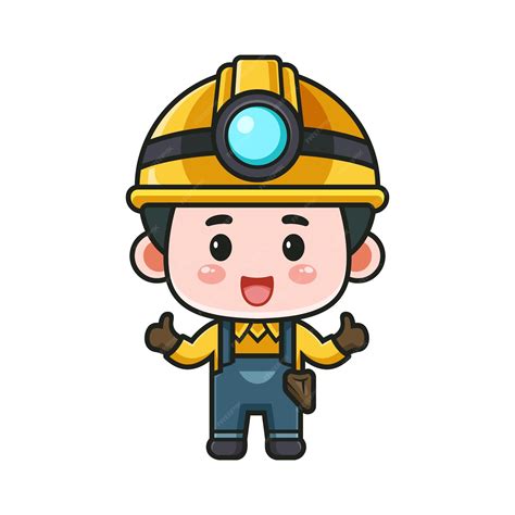Premium Vector Cute Miner Character Vector Design