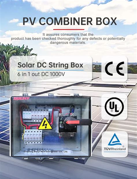 beny solar combiner box pv combiner box 6 string 6 input 1 output 1000v