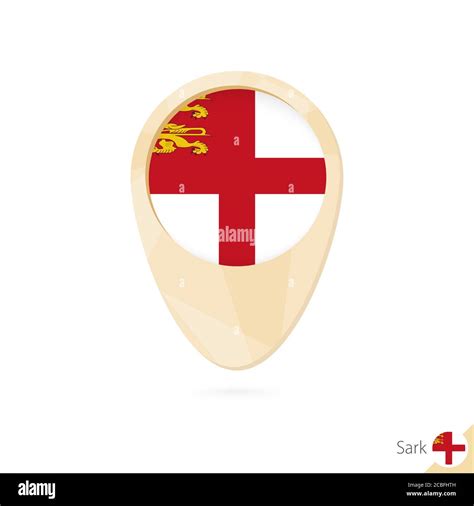 Map Pointer With Flag Of Sark Orange Abstract Map Icon Vector