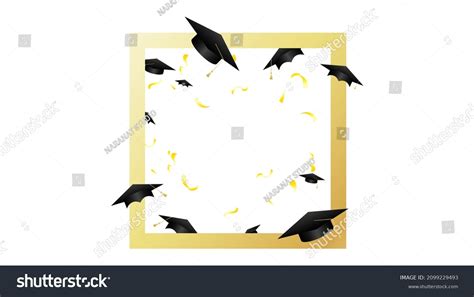 Graduation Cap Frame Congratulations Template Graduation Stock Vector