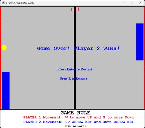 Github Dasollimpingpong 2 Player Ping Pong Game
