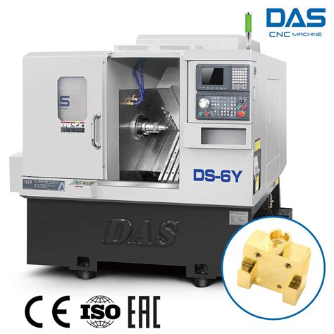 Flat Bed CNC Lathe Turning Ds Y With Hydraulic Collet And Y Axis C Axis And Live Tool