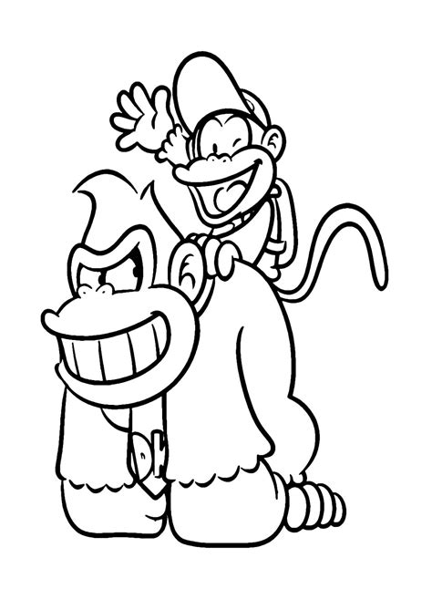 Coloriage Donkey Kong De Super Mario Télécharger Et Imprimer Gratuit