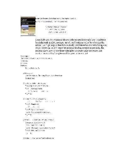 lean software development an agile toolkit the agile software