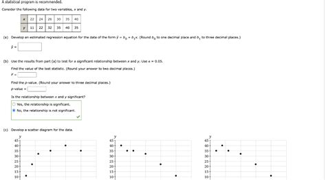 Solved A Statistical Program Is Recommended Consider The Chegg Com