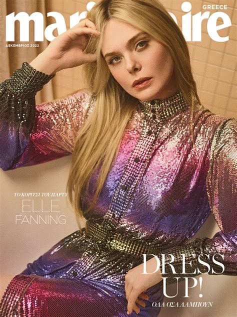 Elle Fanning On The Cover Of Marie Claire Magazine Greece December 2022 Hawtcelebs