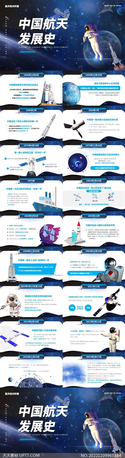 航天科普中国航天发展史ppt模板 天天素材库ppt模板