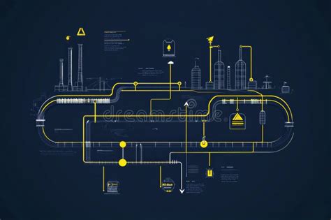 Detailed Minimalist Infographic Illustrating Gas Pipeline Flow And Infrastructure In Various