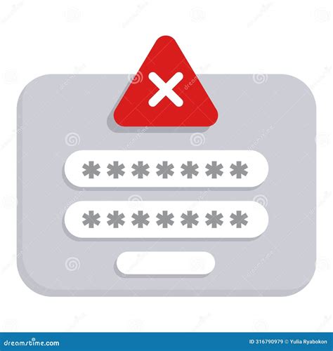 Login Password Incorrect Icon Cartoon Vector Denied Error Stock Vector