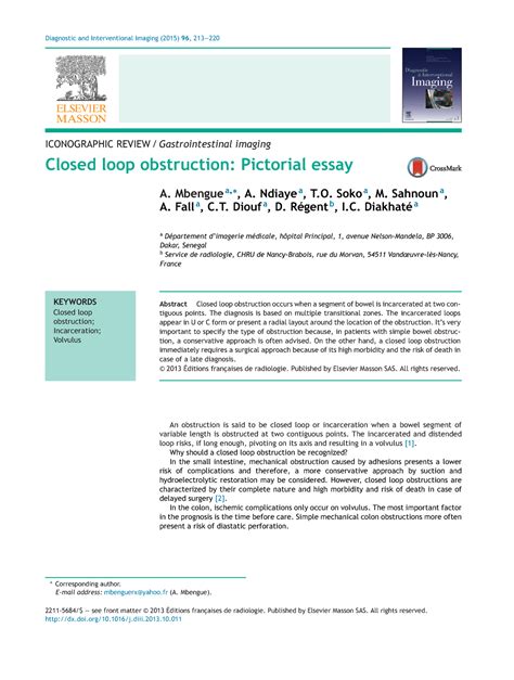 Closed Loop Obstruction Diagnostic And Interventional Imaging 2015 96 213 ICONOGRAPHIC