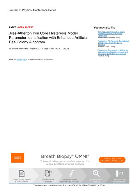 Pdf Jiles Atherton Iron Core Hysteresis Model Parameter