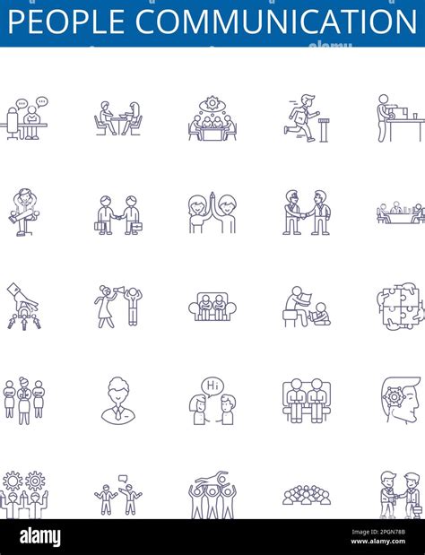 People Communication Line Icons Signs Set Design Collection Of Dialog Chatting Conversing