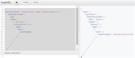 Github Graphql Query Not Returning Last Commit Stack Overflow