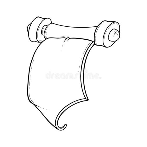 Old Scroll Sketch Torn Paper Scroll With A Ribbon For Games Stock Vector Illustration Of
