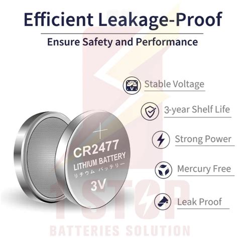 Lithium Cr2477 3v Button Coin Cell Batteries Shopee Malaysia