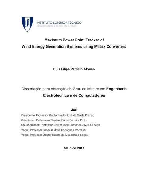 pdf maximum power point tracker of wind energy generation