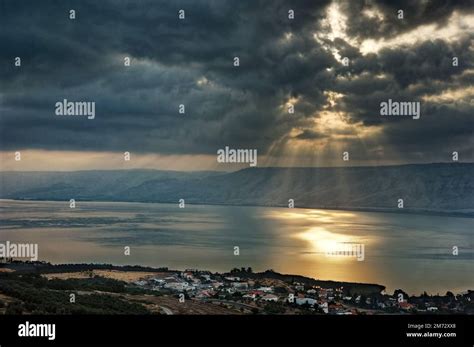 Sunrise On The Sea Of Galilee In Israel The View From The Highest
