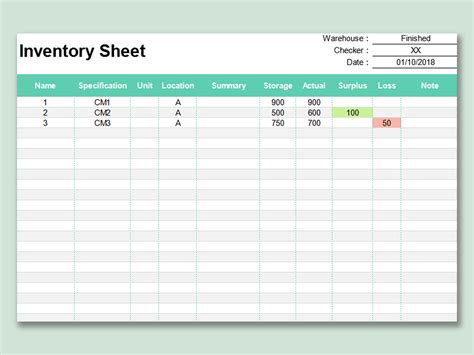 Excel Of Inventory Check Sheet Xlsx Wps Free Templates Nbkomputer