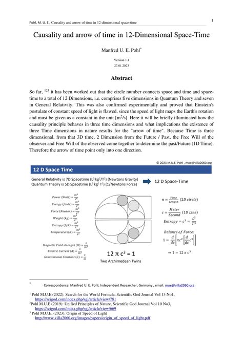 Pdf Causality And Arrow Of Time In 12 Dimensional Space Time
