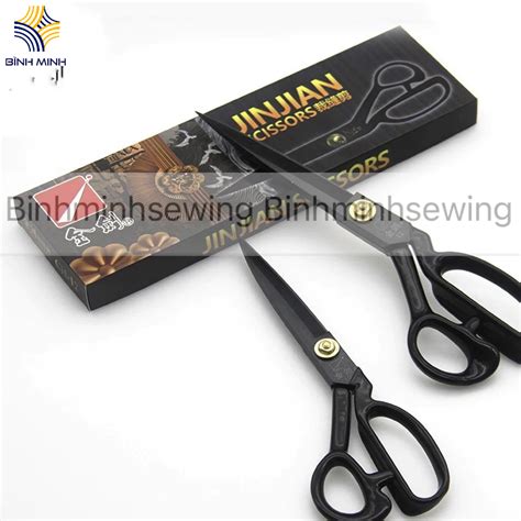 Kéo Cắt Vải Jinjian Lưỡi đen Cao Cấp Sắc Bén Không Rỉ Dùng Cho Thơ May