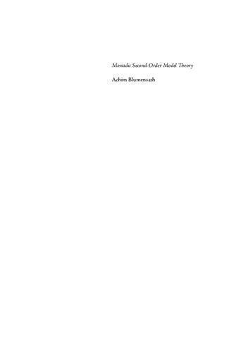 Monadic Second Order Model Theory Pdfepub Version Controses Store