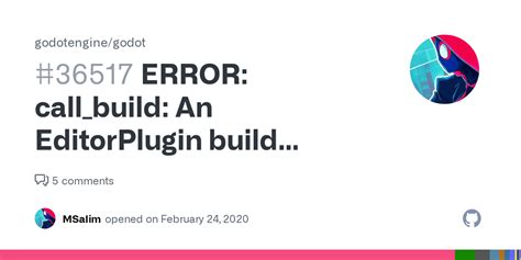 Error Callbuild An Editorplugin Build Callback Failed Editor