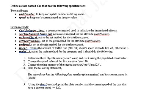 Solved Define A Class Named Car That Has The Following