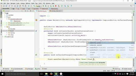 Radio Button In Android Youtube