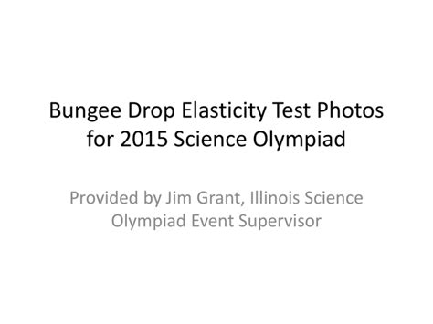 Elasticity Test Science Olympiad
