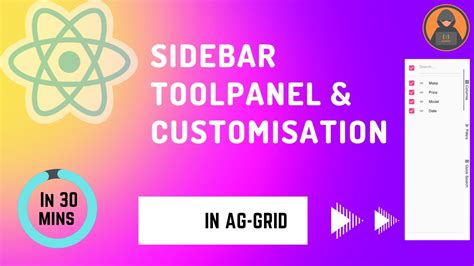 React Ag Grid Tutorial Dynamic Column Visibility Hide Show Using Sidebar Codenemy Tutorial