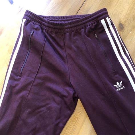 Men S Or Uni Sex Maroon Adidas Tracksuit Bottoms Depop