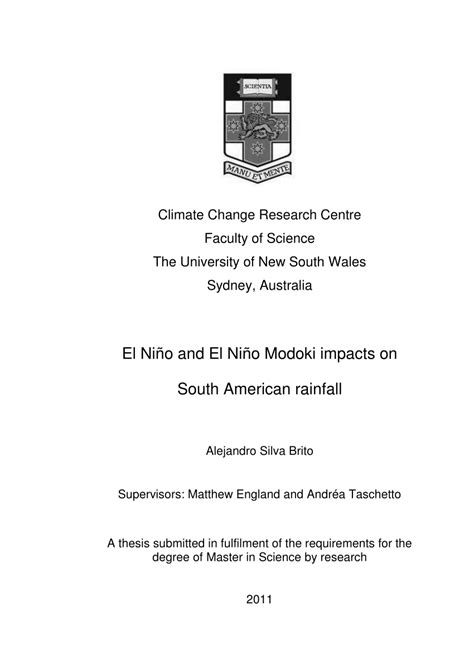 Pdf El Niño And El Niño Modoki Impacts On South American Rainfall