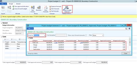 Ax2012 Project Budgeting And Enhancements Dynamics Ax Blog