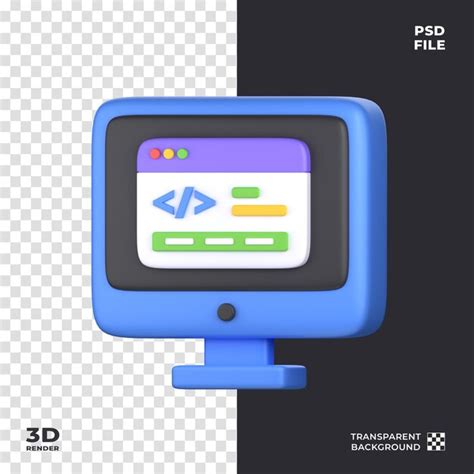 Premium Psd Coding 3d Icon Perfect For Cyber Security Theme