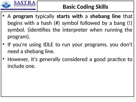 Basic Coding Skillspython And Its Applications Ppt