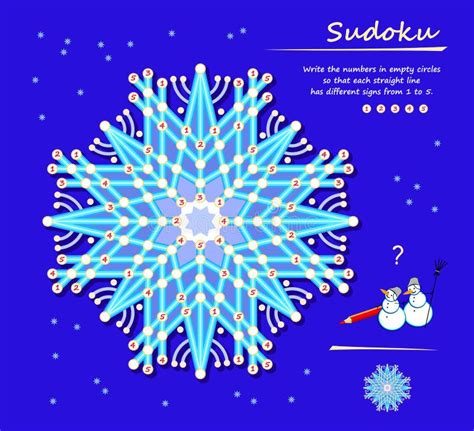 Logic Sudoku Puzzle Game In Snowflake Write The Numbers In Circles So