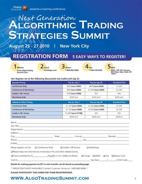 Next Generation Algorithmic Trading Strategies Summit 2010 Pdf