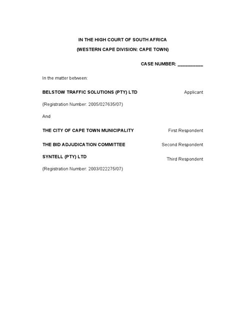 Founding Affidavit Cape Town Pdf