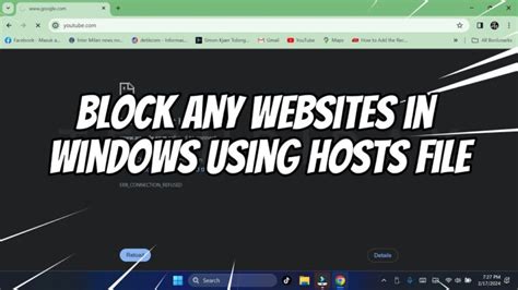 how to block websites on windows using hosts file
