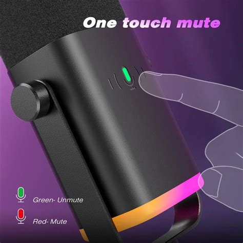 Usb Xlr Dynamic Microphone Mute Button Headphone Jack Gaming