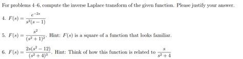 Solved For The Following Problems Compute The Inverse Chegg Com