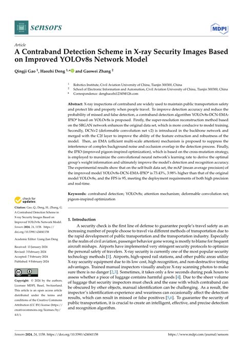 PDF A Contraband Detection Scheme In X Ray Security Images Based On