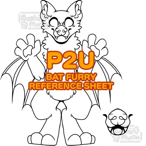 Bat Fursona Reference Sheet Base Furry Line Art And Base Etsy