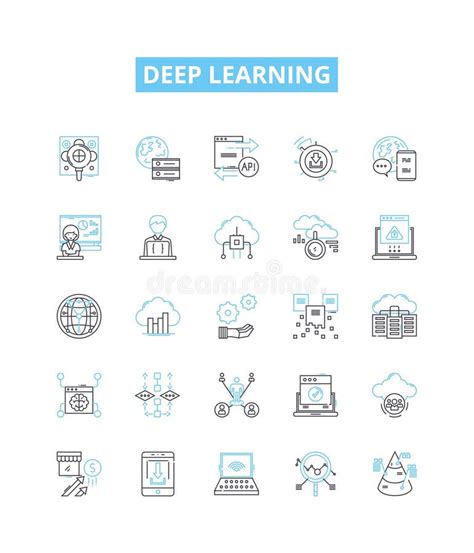 Deep Learning Vector Line Icons Set Deep Learning Neural Networks Ai Machine Learning