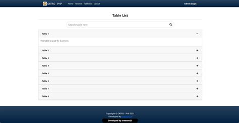 Online Restaurant Table Reservation System In Php Oop Free Source Code Sourcecodester