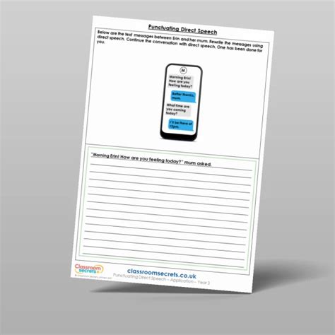 Year 3 Punctuating Direct Speech Application And Reasoning Resource Classroom Secrets
