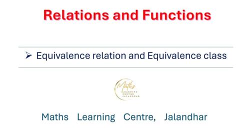 equivalence relation and equivalence class pdf