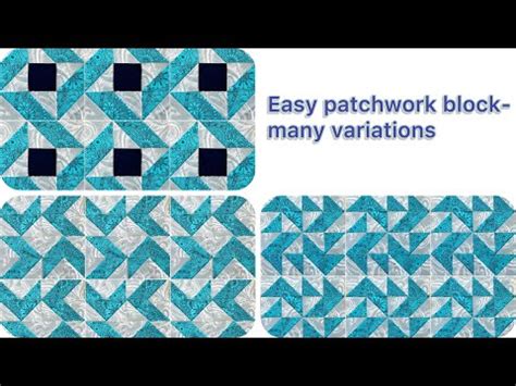 Easy Patchwork Block Many Variations For Beginners Patchwork Quilt Patchwork Design